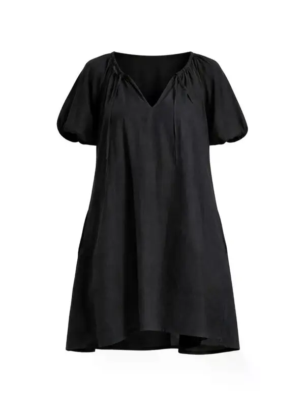 Seafolly Puffed-sleeve V-neck Dress - Black
