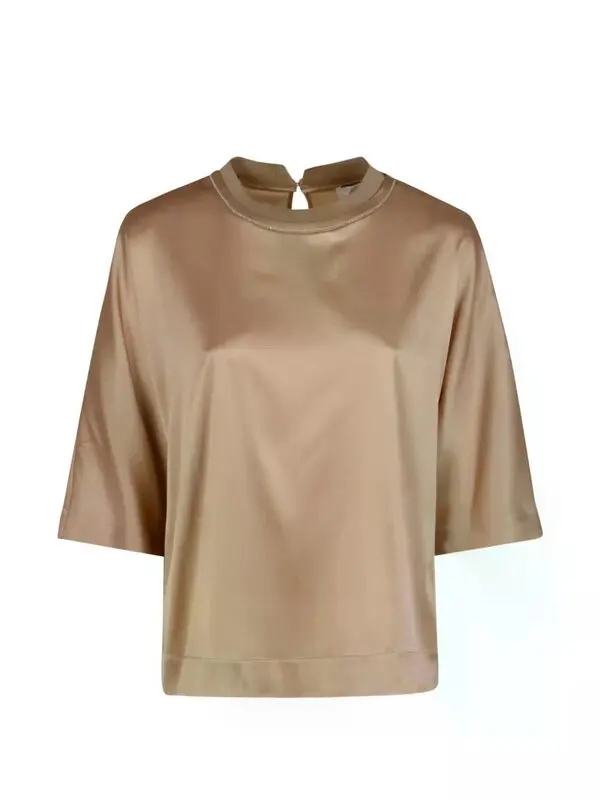 Peserico Beaded-collar Shirt - Neutrals