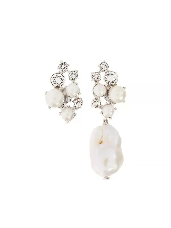 Givenchy Pearl-embellished Mismatched Earrings - Silver