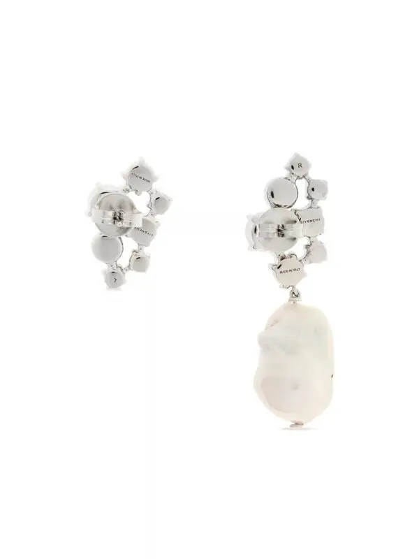 Givenchy Pearl-embellished Mismatched Earrings - Silver