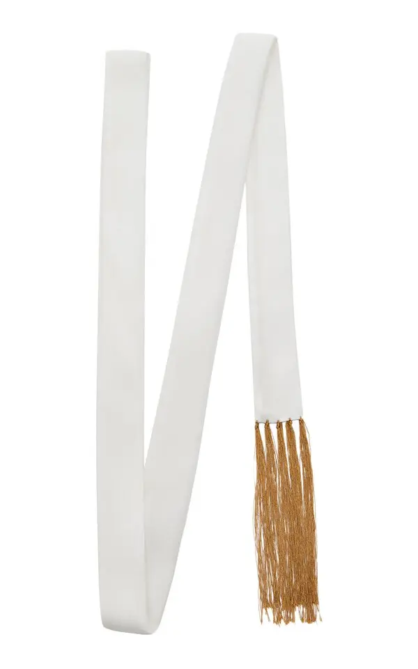 OTZIO Breton Fringed Silk Scarf - Ivory