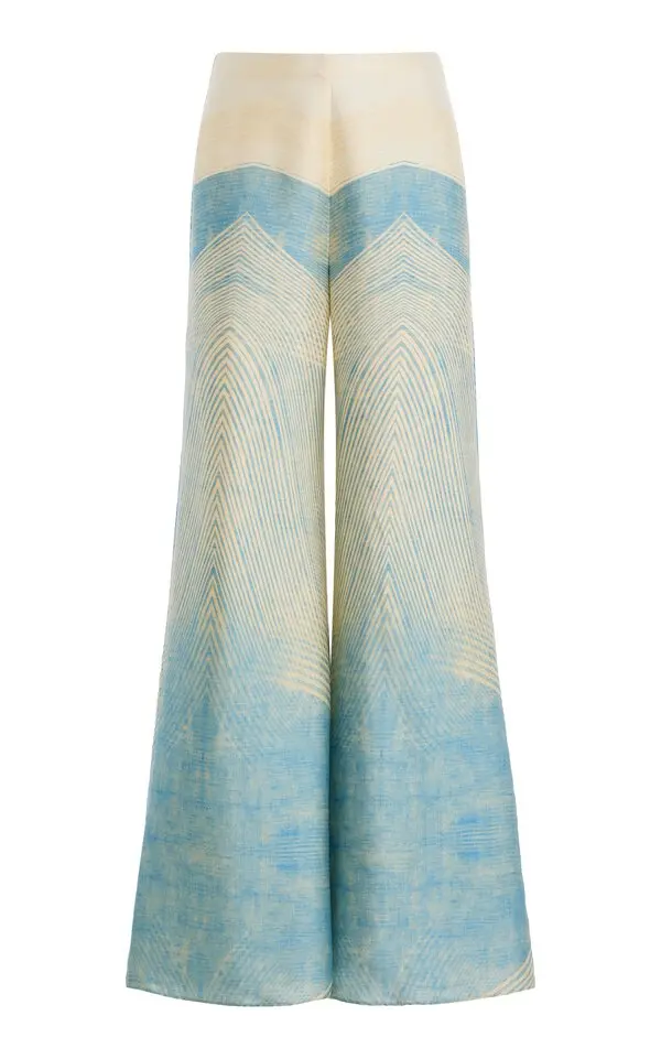 Alexis Andres Printed Flared Pants - Blue