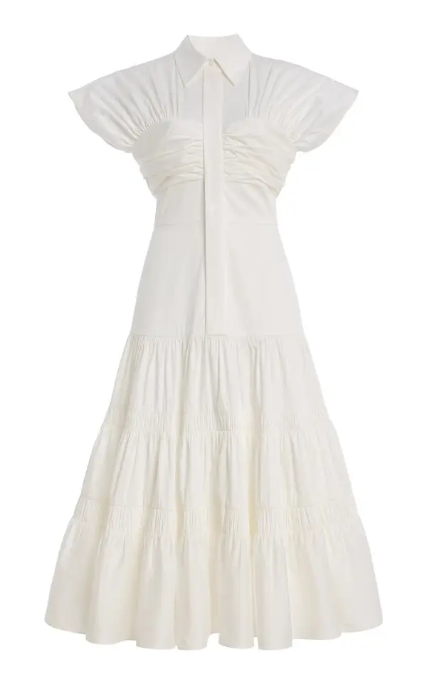 Alexis Carosini Cotton-blend Midi Dress - White
