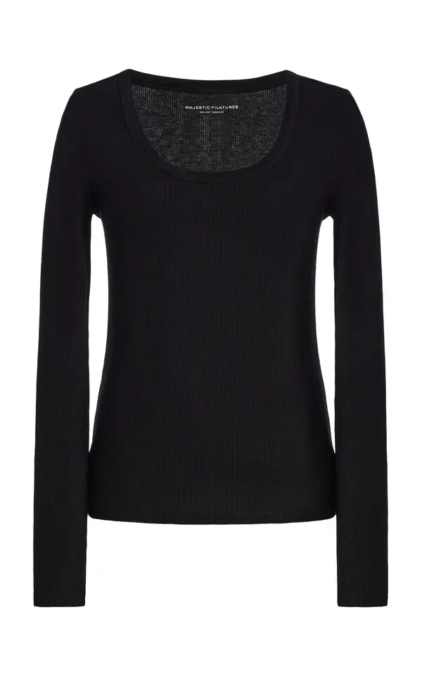 Majestic Filatures Stretch-jersey T-shirt - Black
