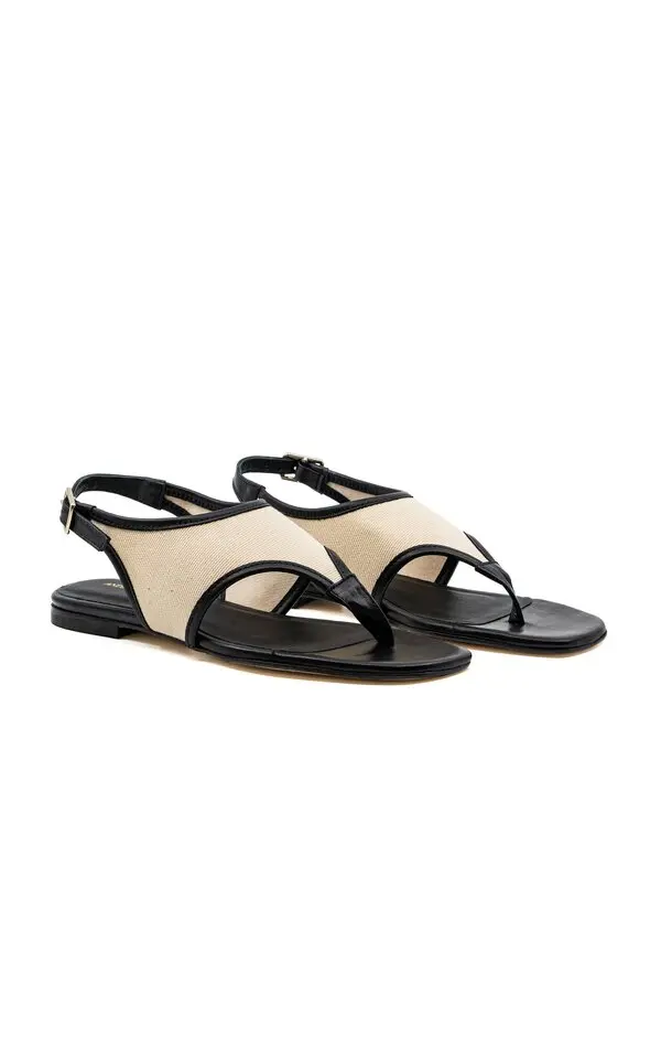 ANDREA GOMEZ Dani Canvas And Leather Sandals - White