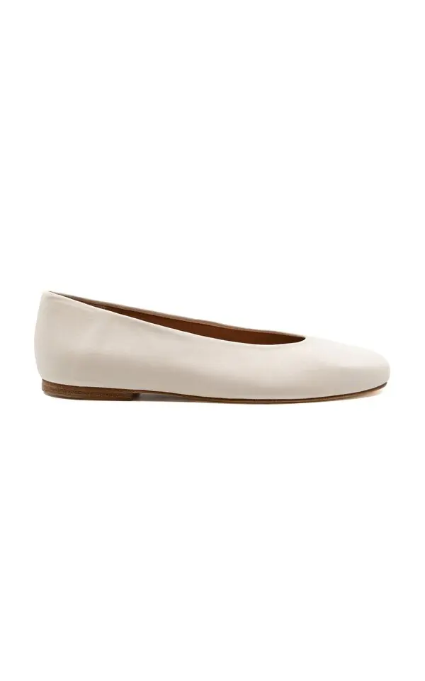 ANDREA GOMEZ Dalia Leather Ballet Flats - White