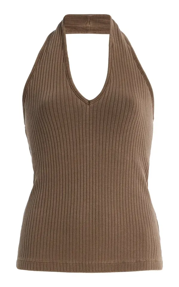 Citizens Of Humanity Thea Ribbed Halter Top - Brown
