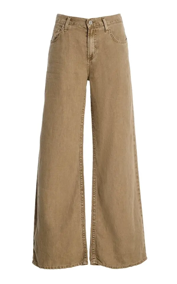 Citizens Of Humanity Nora Low-rise Linen Trousers - Neutral