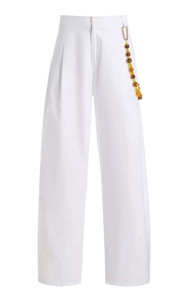 DARKPARK Phebe Twill Wide-leg Pants - White