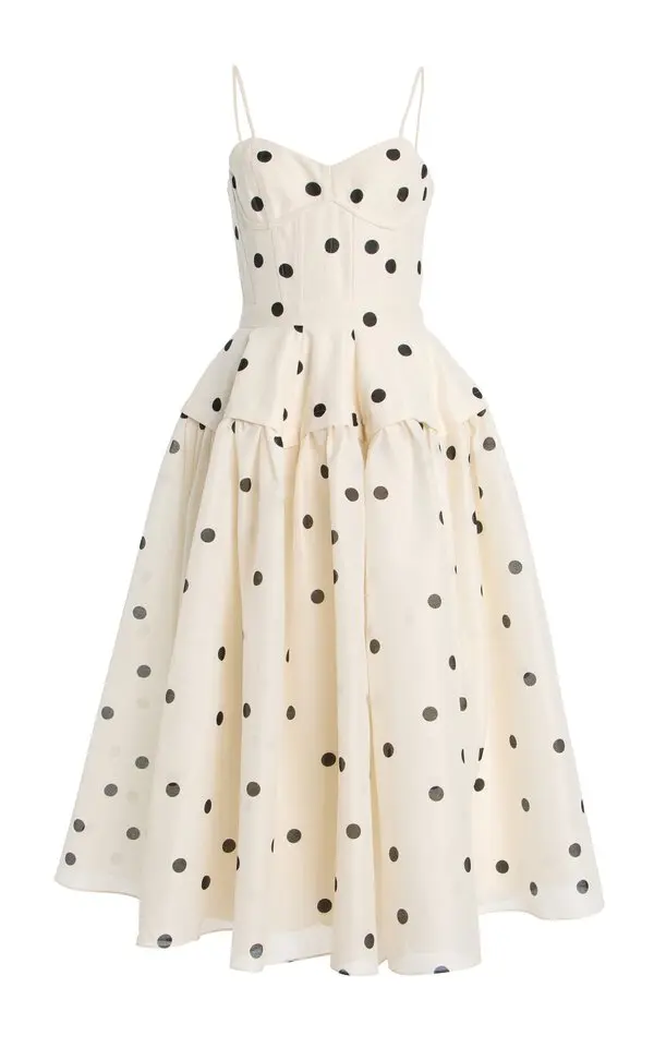 Alexis Parma Polka-dot Crepe Midi Dress - Ivory