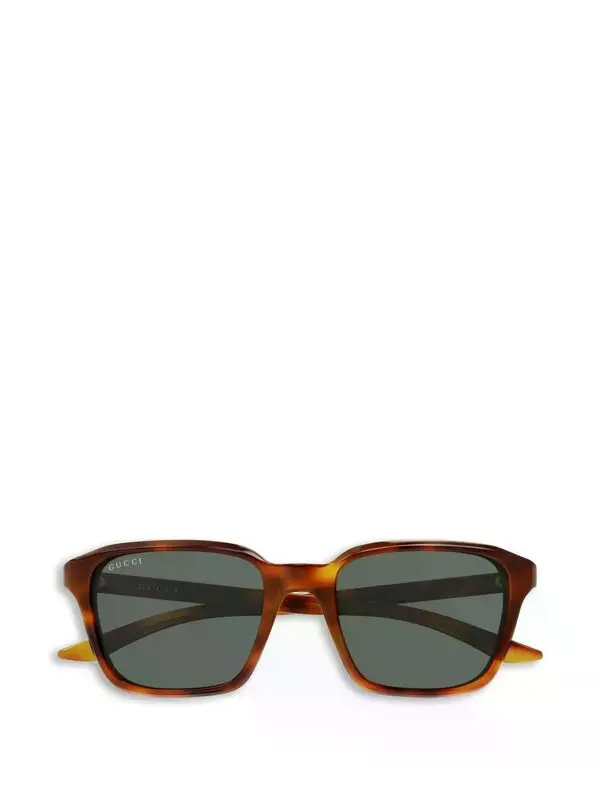 Gucci Logo-plaque Square Frame Sunglasses - Brown