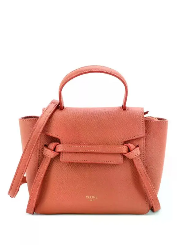 Celine Belt Bag Textured Leather Pico Shoulder Bag - Pink