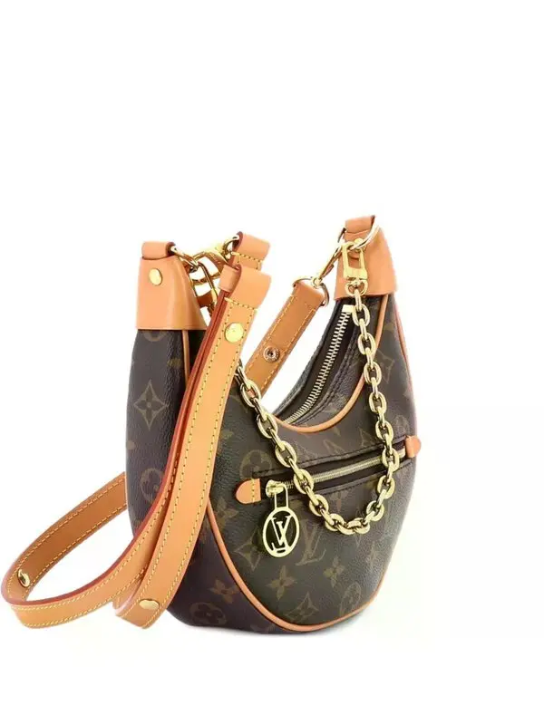 LOUIS VUITTON Loop Handbag Monogram Canvas Hobo Bag - Brown