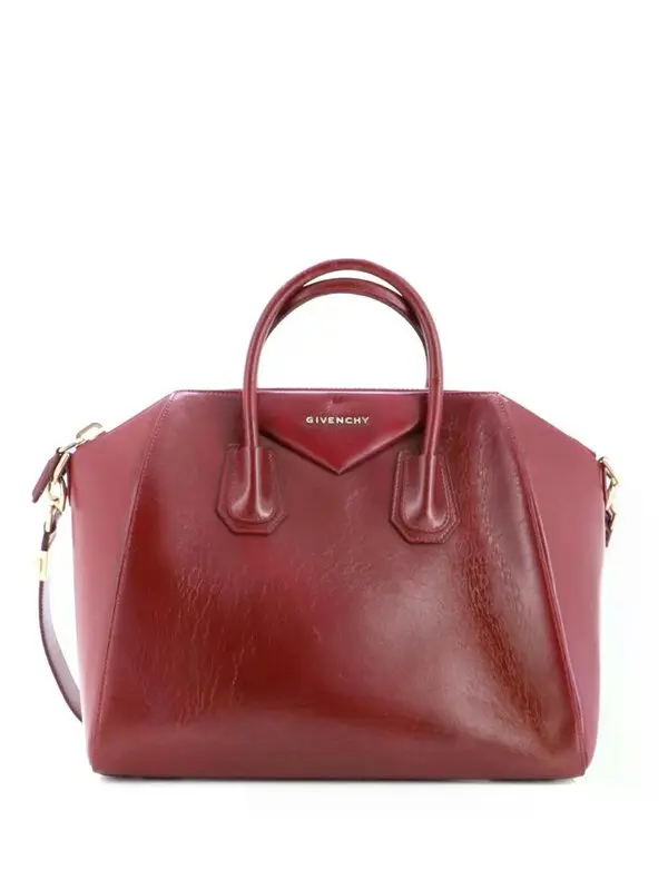 Givenchy Antigona Glazed Leather Medium Satchel - Red
