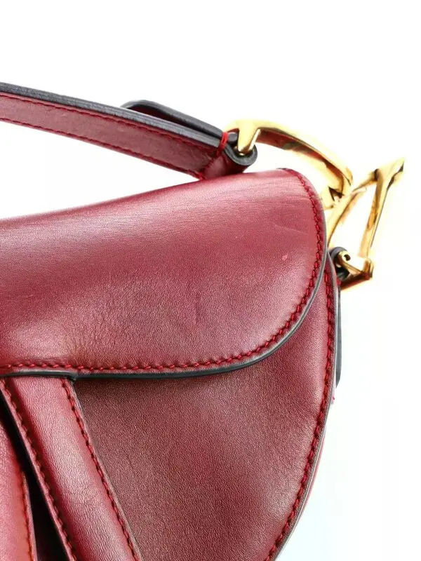Dior Saddle Handbag Leather Mini Shoulder Bag - Red