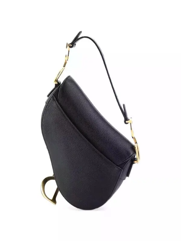 Dior Saddle Handbag Leather Mini Shoulder Bag - Black