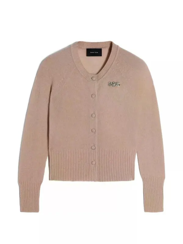 Simone Rocha Relaxed Embellished Cashmere Cardigan - Neutrals