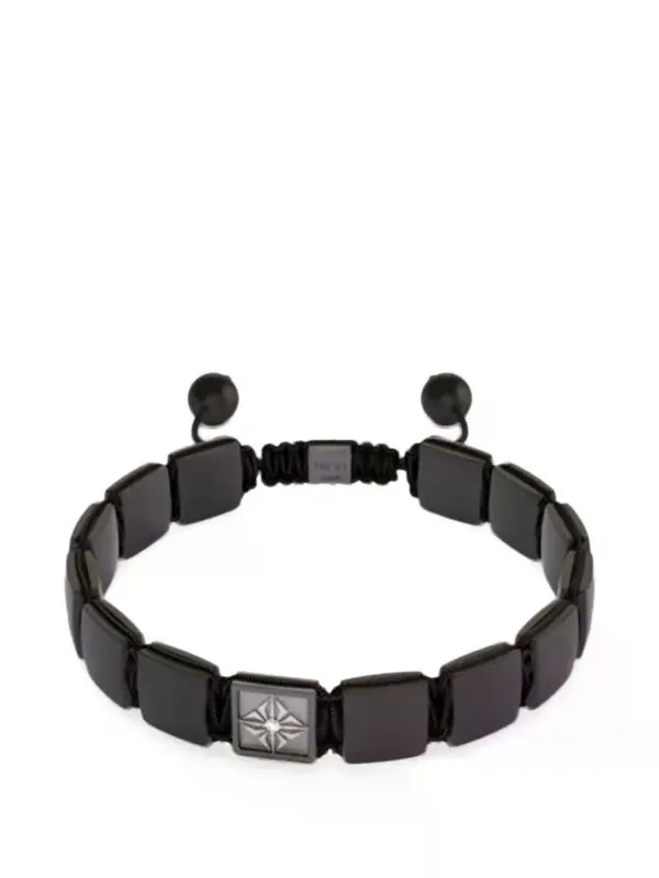 SHAMBALLA JEWELS Adjustable White Gold Diamond Bracelet - Black