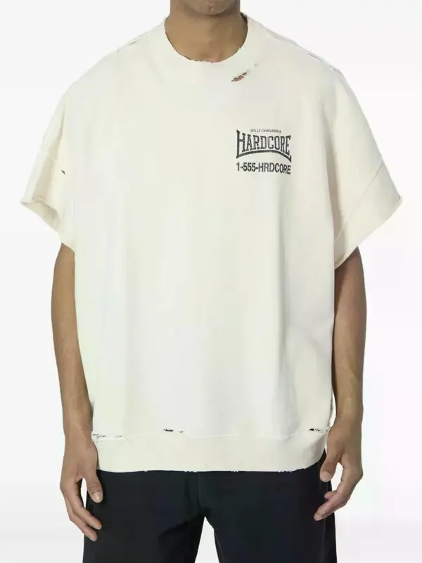 WILLY CHAVARRIA Hardcore Cotton T-shirt - Neutrals