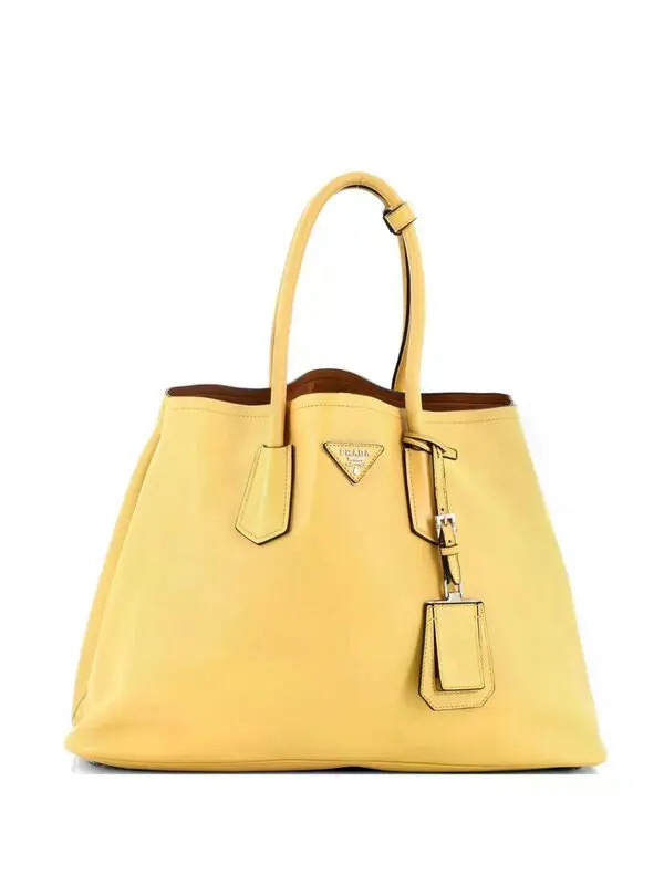 Prada Cuir Double Leather Large Tote Bag - Yellow