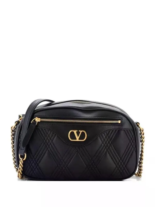 Valentino Garavani Quiltie Camera Bag Quilted Leather Small - Black