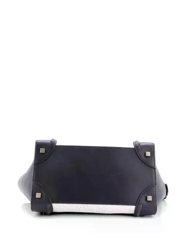 Celine Bicolor Luggage Leather Mini Satchel - Black
