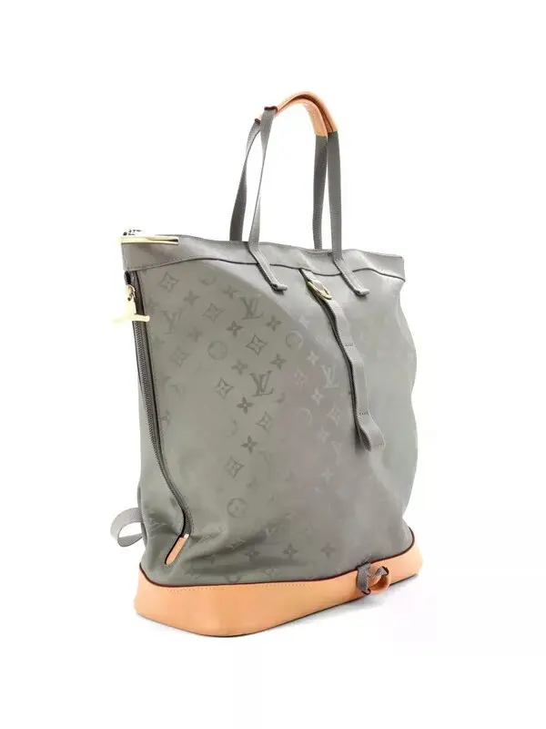 LOUIS VUITTON Zipped Tote Limited Edition Titanium Monogram Canvas Backpack - Grey