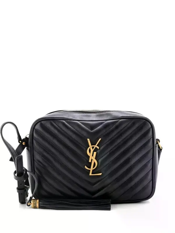 Saint Laurent Lou Camera Bag Matelasse Chevron Leather Small Crossbody Bag - Black