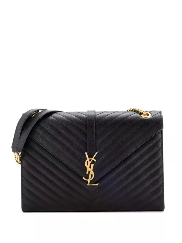 Saint Laurent Classic Monogram Envelope Satchel - Black