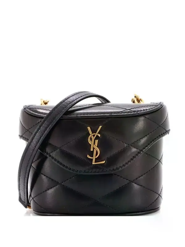 Saint Laurent June Box Bag Quilted Leather Micro Shoulder Bag - Black