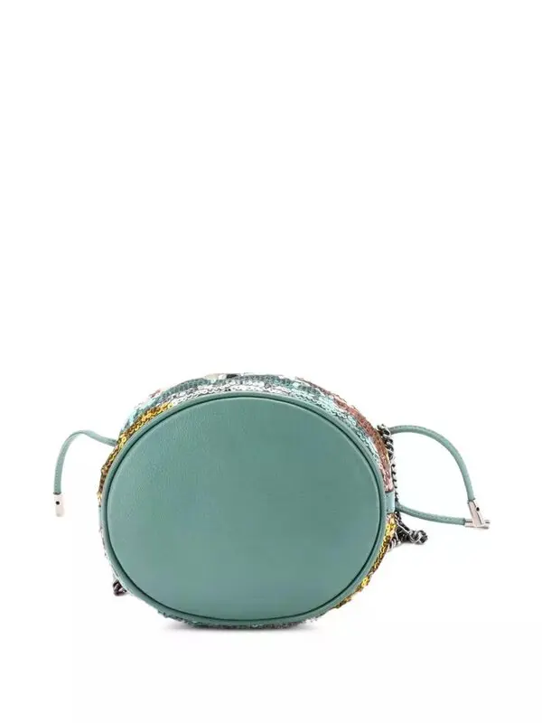 Gucci Gg Marmont Sequined Mini Bucket Bag - Blue