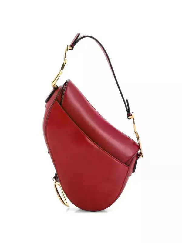 Dior Saddle Handbag Leather Mini Shoulder Bag - Red