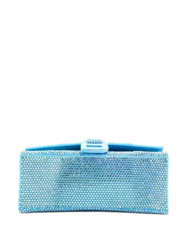 Balenciaga Hourglass Top Handle Xs Bag With Crystals - Blue