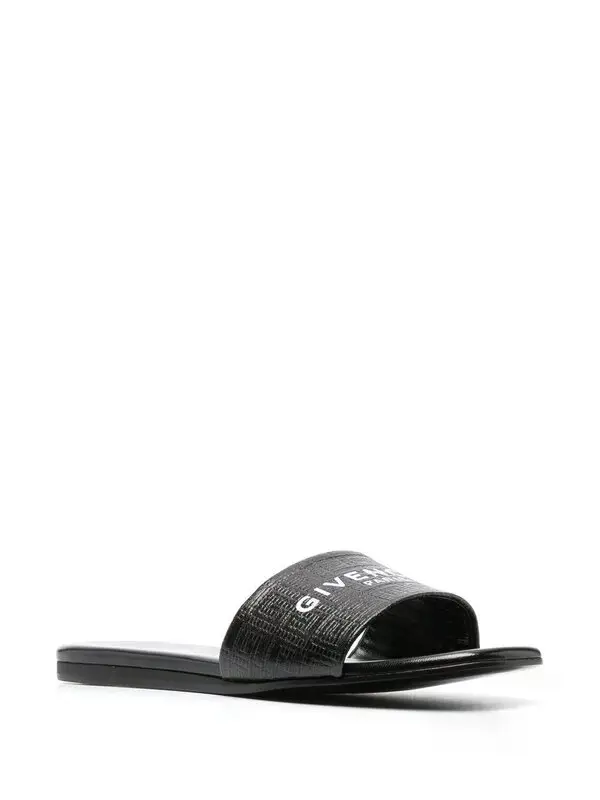 Givenchy Embossed Logo Slides - Black