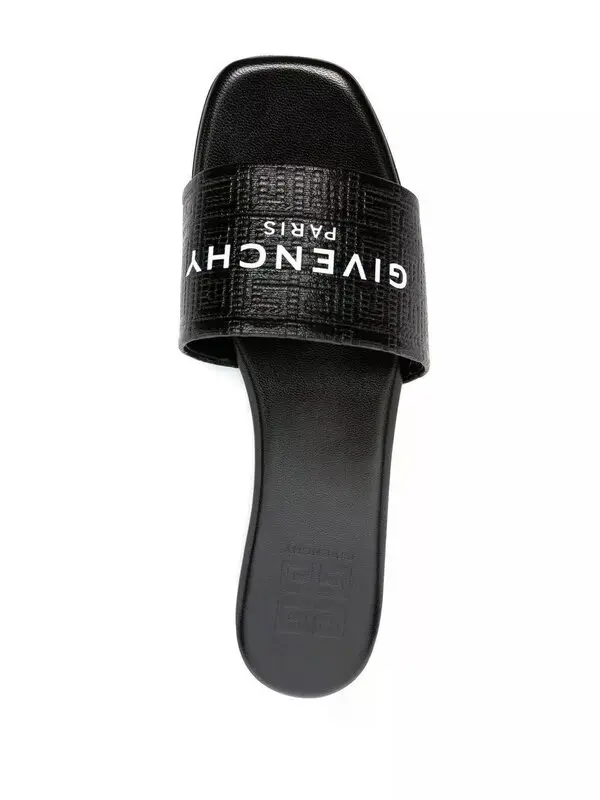 Givenchy Embossed Logo Slides - Black