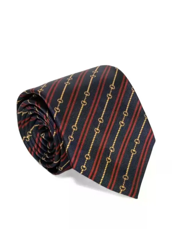Gucci Striped Horsebit-pattern Neck Tie
