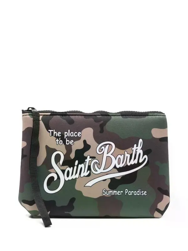 MC2 SAINT BARTH Camouflage Zip Clutch - Green