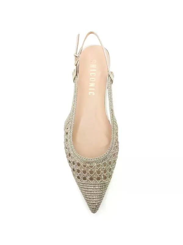 CHICONIC Pointed Mesh Slingback Pumps