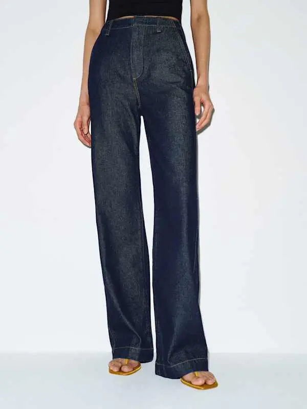 REFORMATION Graycen High-rise Denim Trouser Pant
