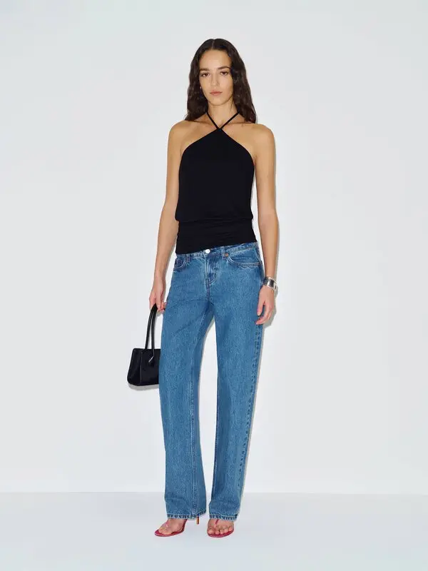 REFORMATION Madison Knit Top - Black