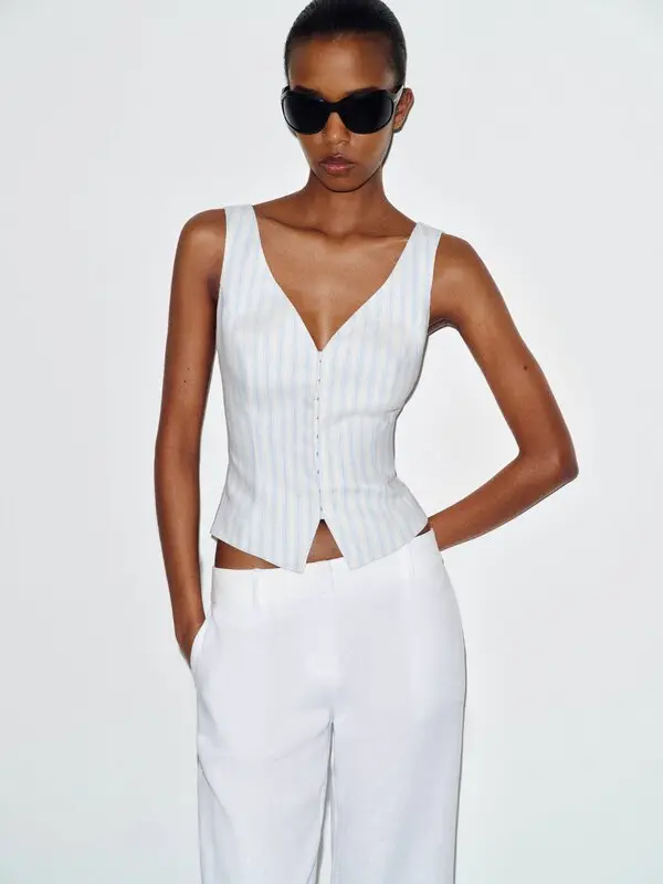 REFORMATION Indie Linen Top - Ivory