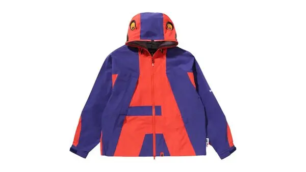 A BATHING APE By Kazuki Kuraishi Shark Zip Packable Snowboard Jacket - Orange