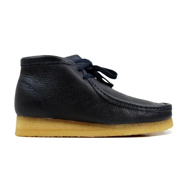 Clarks Wallabee Boot - Navy Blue Leath