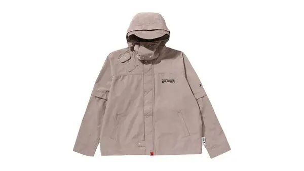 A BATHING APE By Kazuki Kuraishi Detachable Hooded 3layer Rain Jacket - Beige