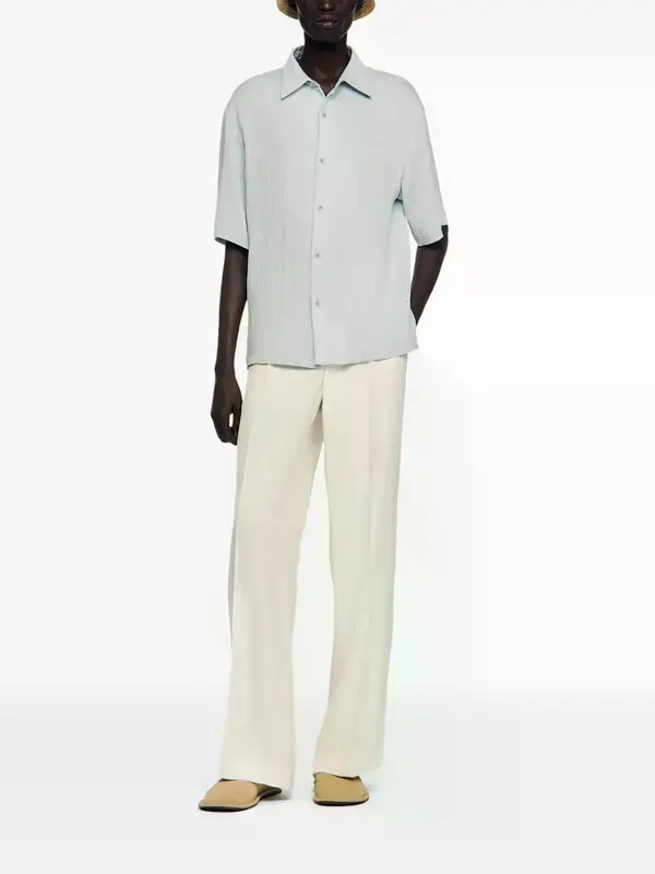 Sandro Crinkled-effect Shirt With Shark Collar