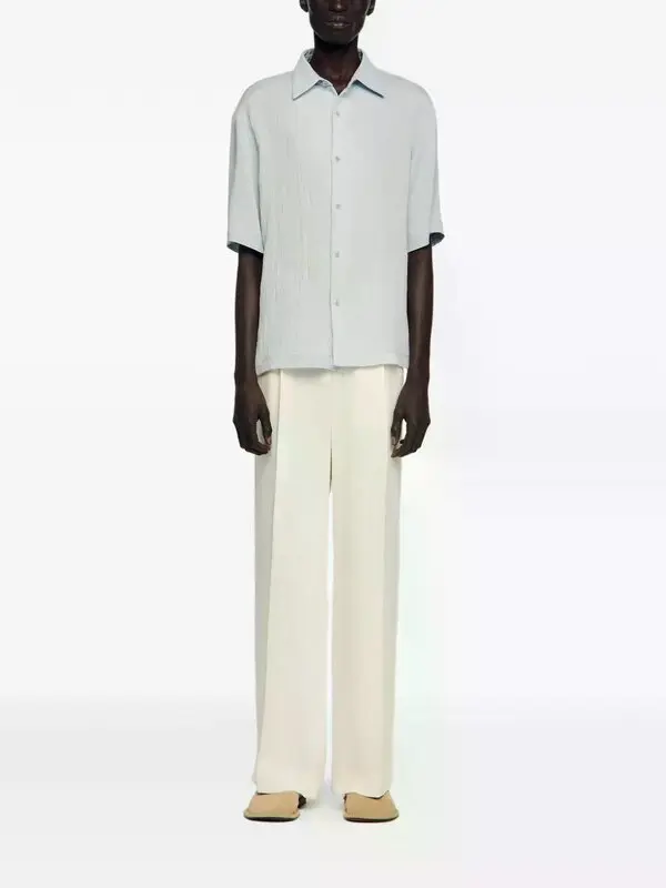 Sandro Crinkled-effect Shirt With Shark Collar