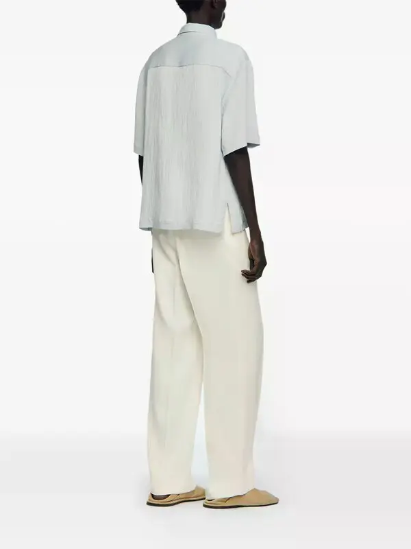 Sandro Crinkled-effect Shirt With Shark Collar