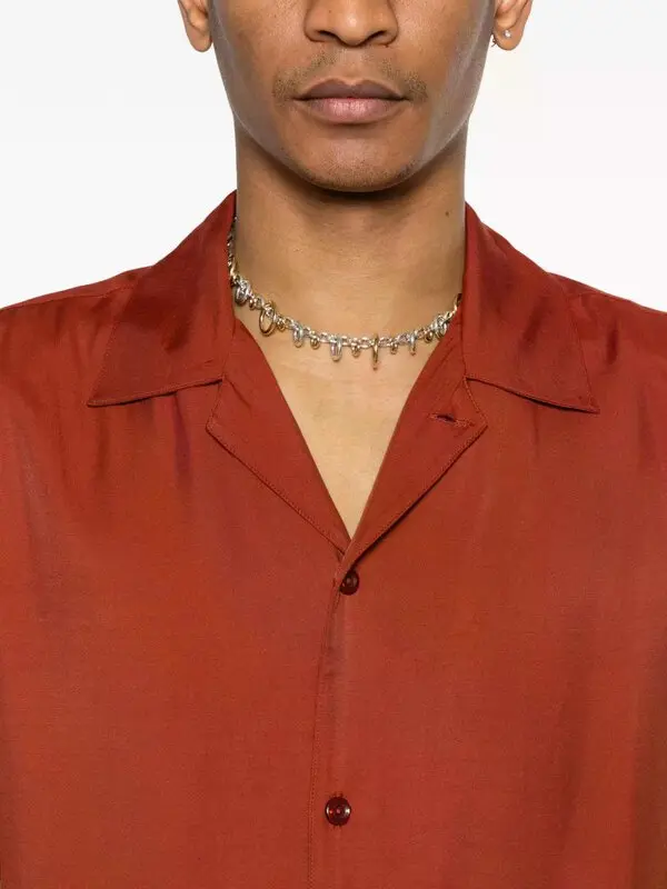 Sandro Loose-fit Shark Collar Shirt - Red