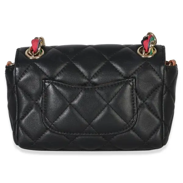 Chanel Quilted Lambskin Ribbon Chain Coco Flap Bag