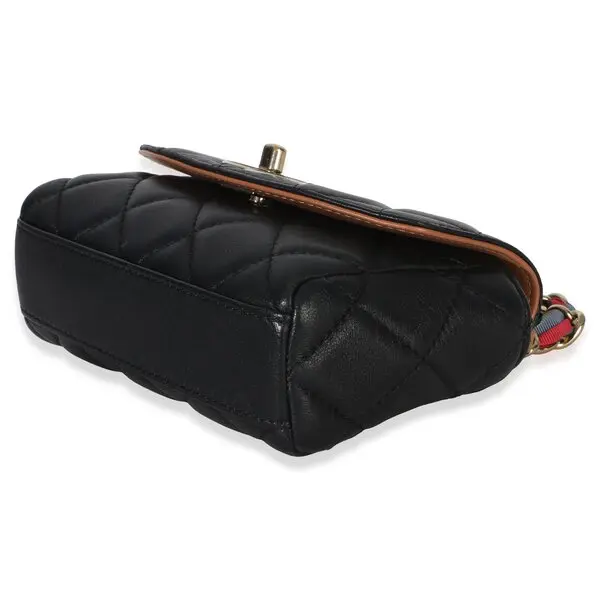Chanel Quilted Lambskin Ribbon Chain Coco Flap Bag